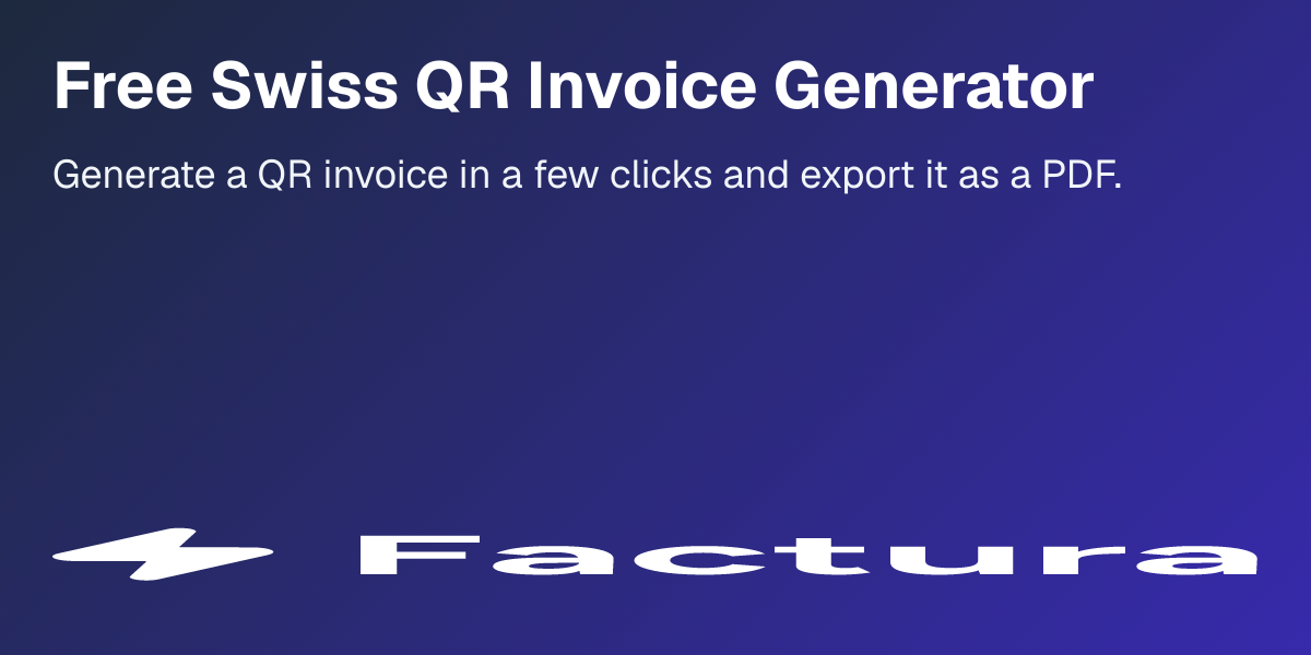 Free Swiss QR Invoice Generator | Factura